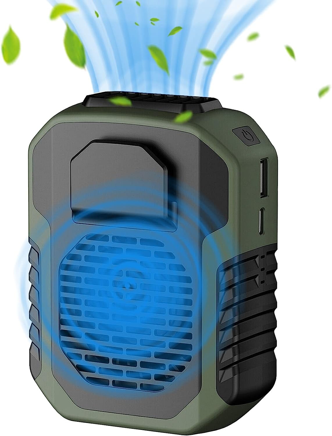 Portable Waist Clip Fan Belt Clip Body Fan, 6000mAh Battery and 6000RPM ...