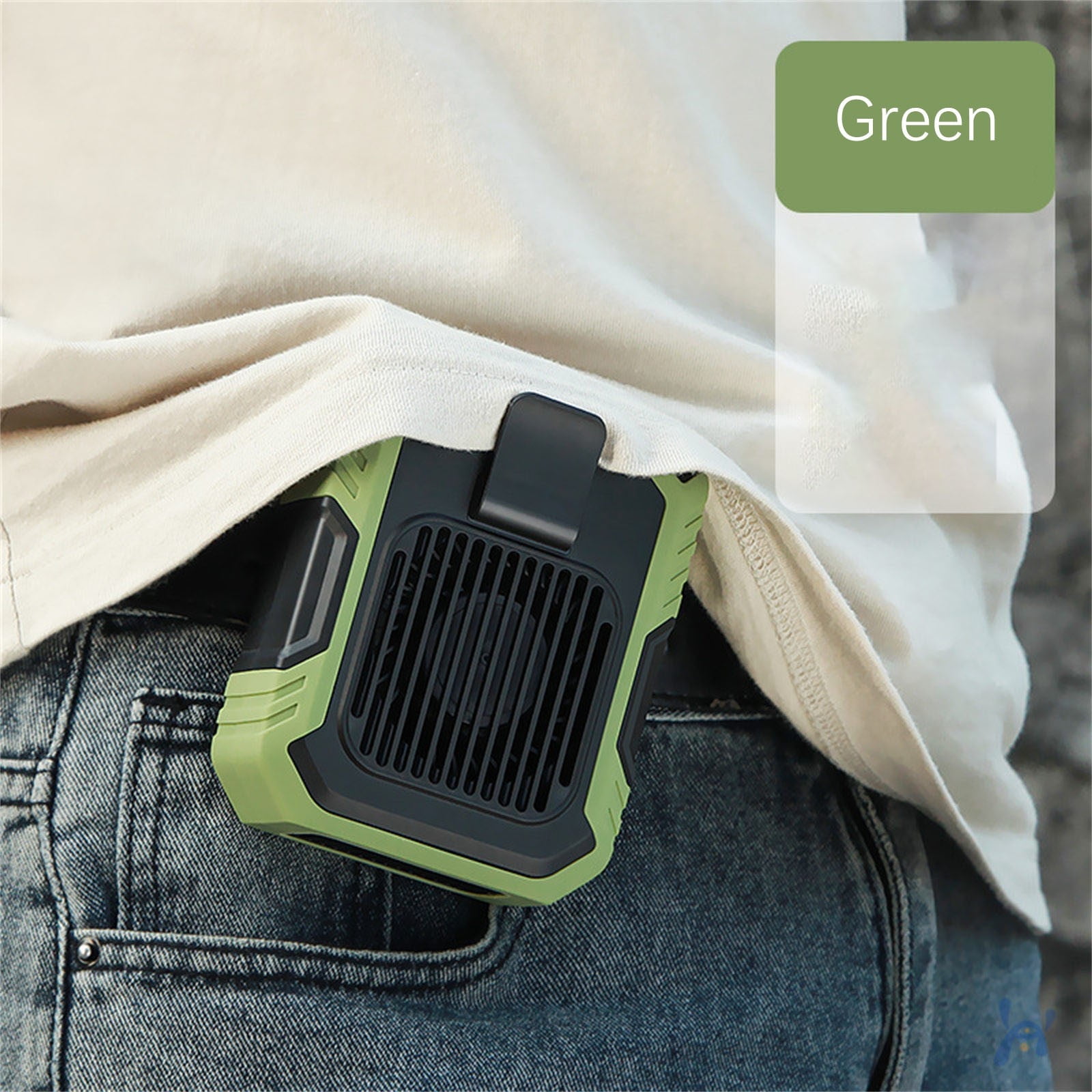 Rourlinge Portable Waist Clip Fan, USB Rechargeable, 6200RPM Airflow, 3 ...