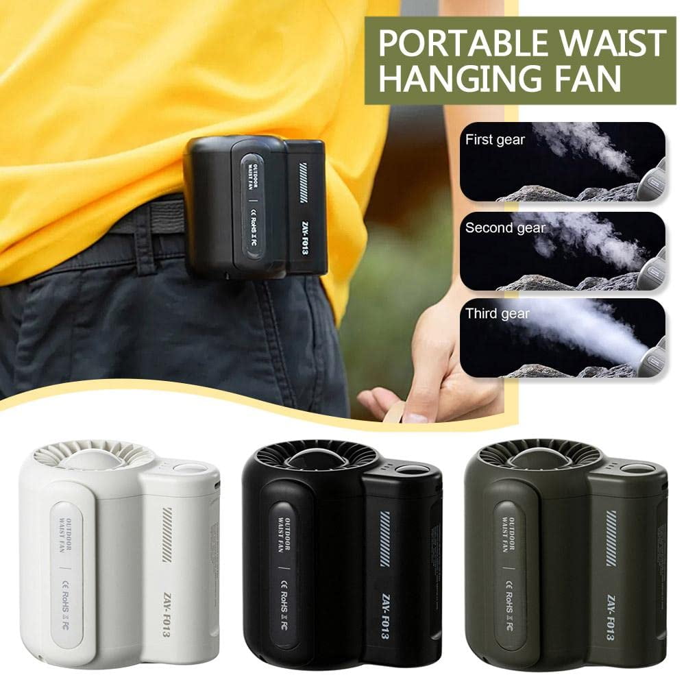 Portable Waist Fan,3 Speeds Strong Airflow Wearable Personal Clip Fan ...