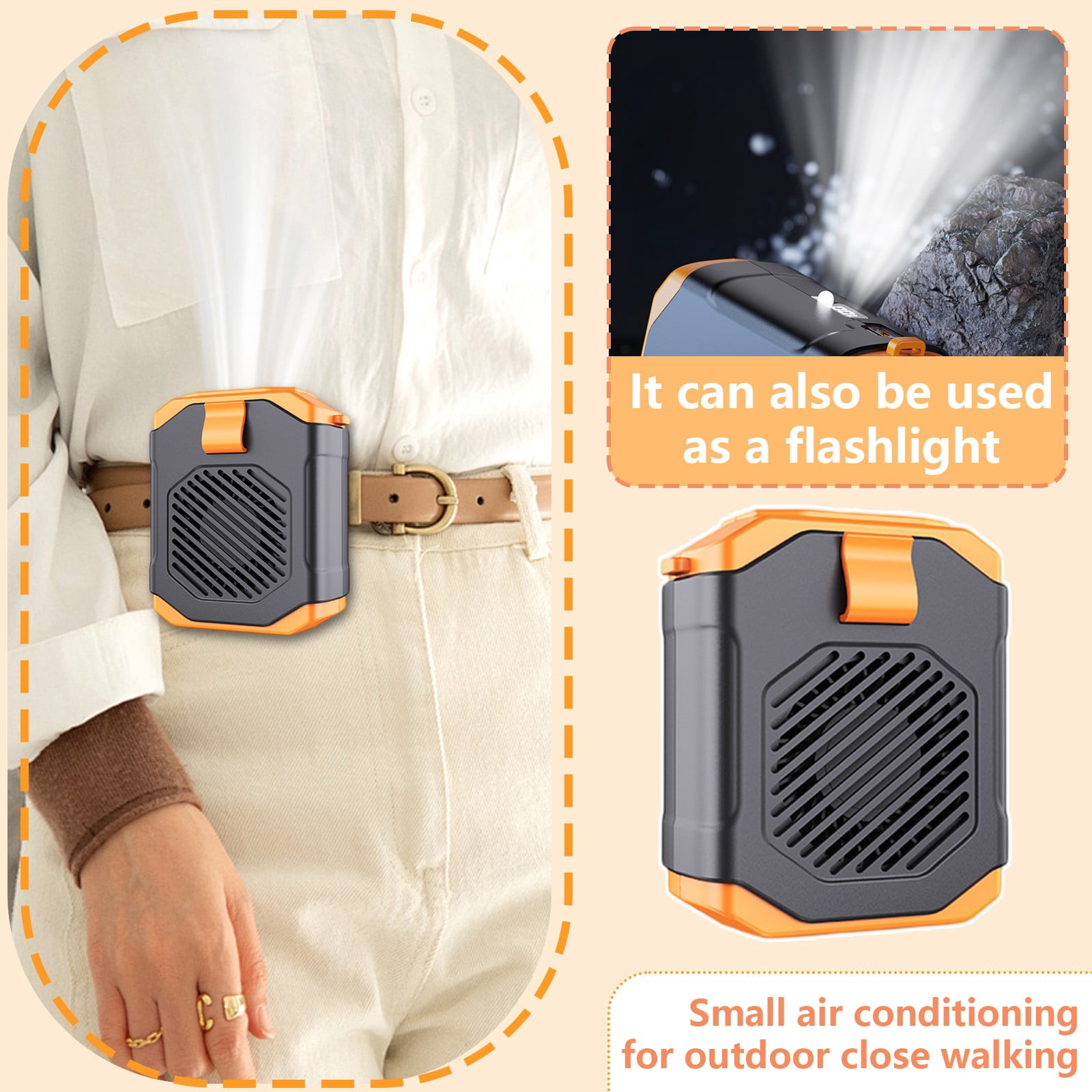 Portable Waist Fan, 5 Speeds Strong Airflow, Hands-Free Neck Fan ...