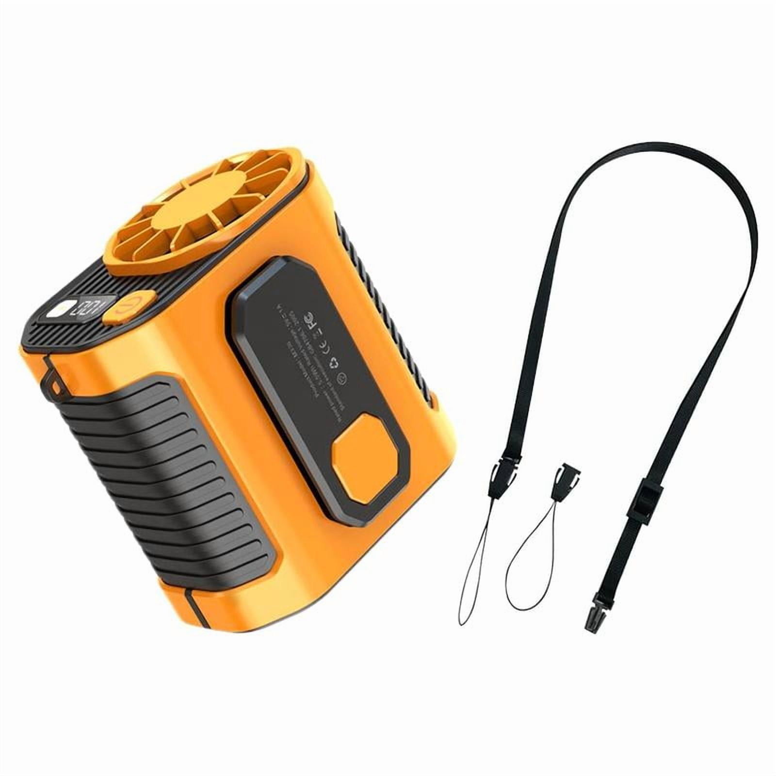 Orange Portable Waist Fan, Personal Rechargeable Mini Fan with Lanyard ...