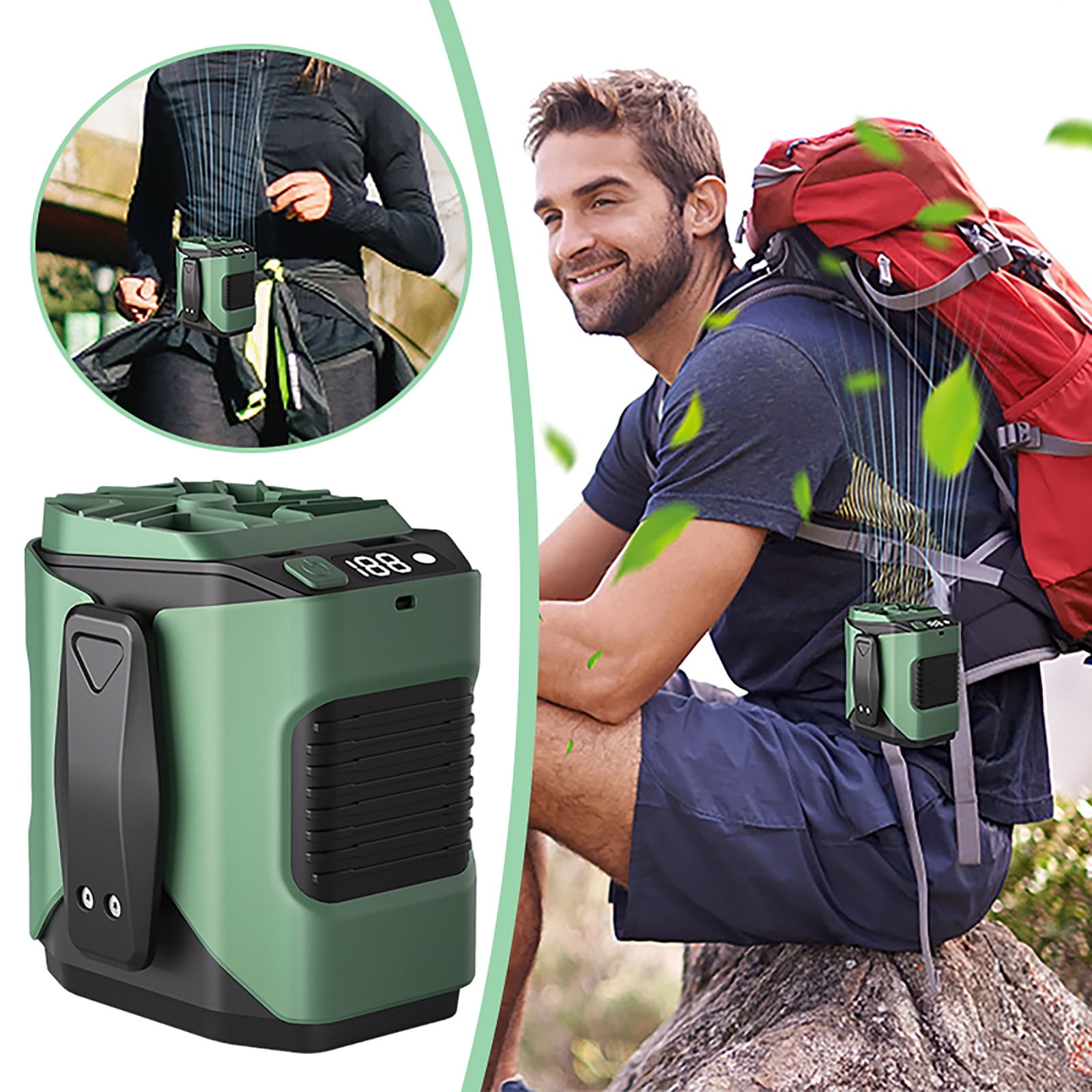 Portable Waist Fans, Wearable Personal Fan Belt Clip Fan Personal Waist ...