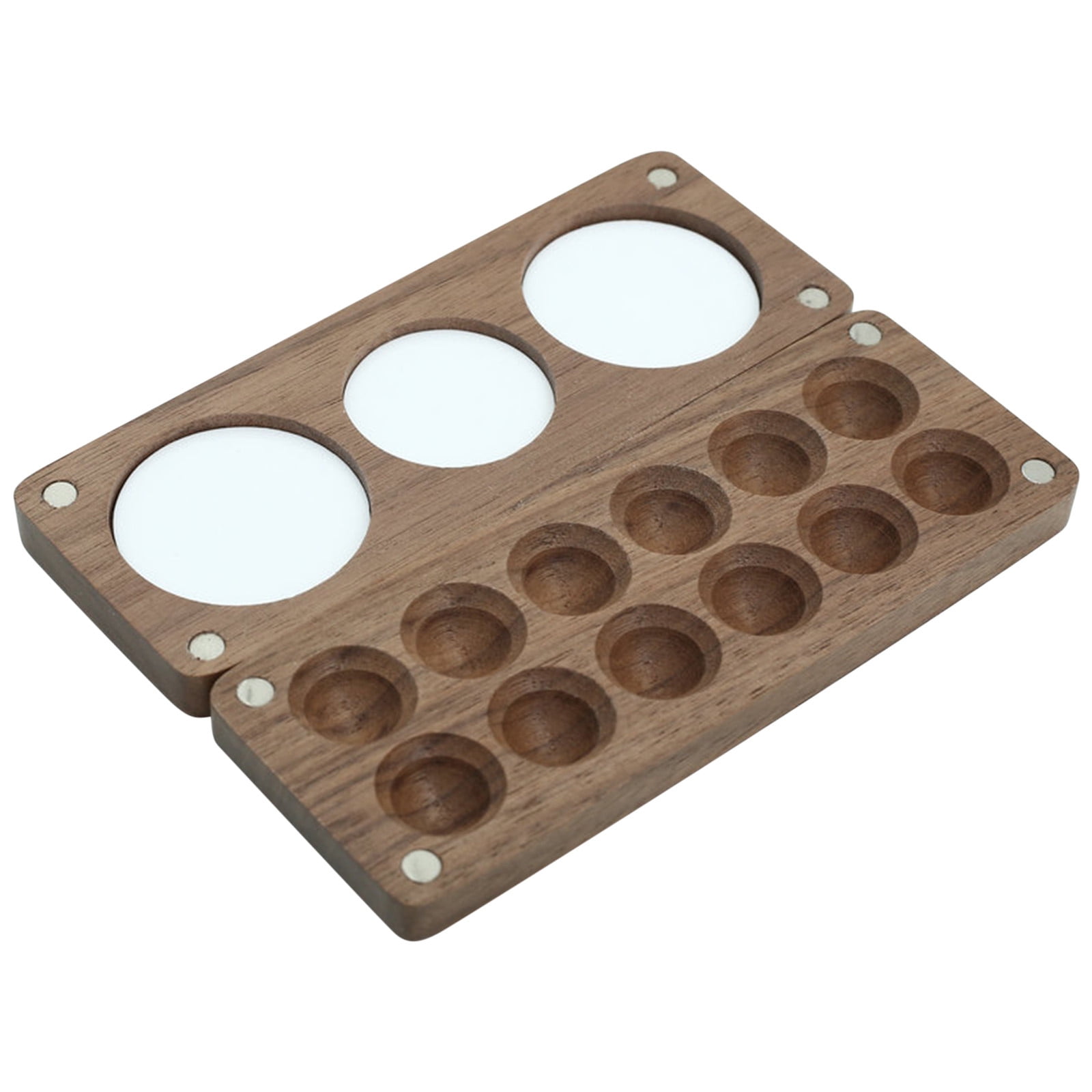 Portable Walnut Watercolor Palette，Wooden Pigment Box, Children's ...