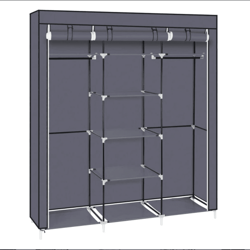 Portable Wardrobe Closet Clothes Organizer Non-Woven Fabric Cover with ...