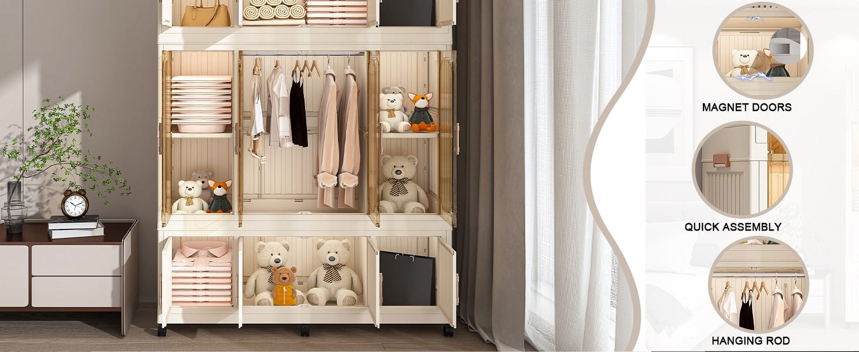 Portable Wardrobe Closet Storage Organizer for Clothes,Clothes Dresser ...