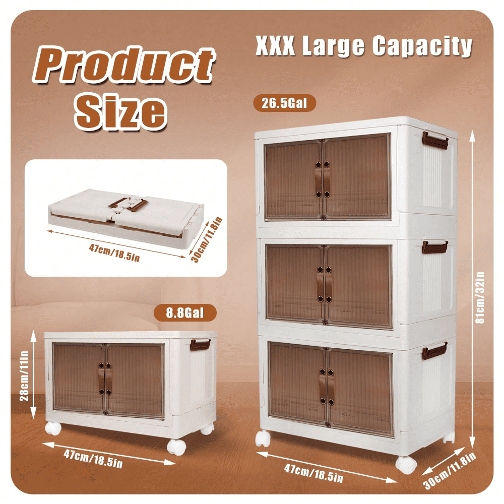 Portable Wardrobe Closet Storage Organizer For Clothes, Folding Storage ...