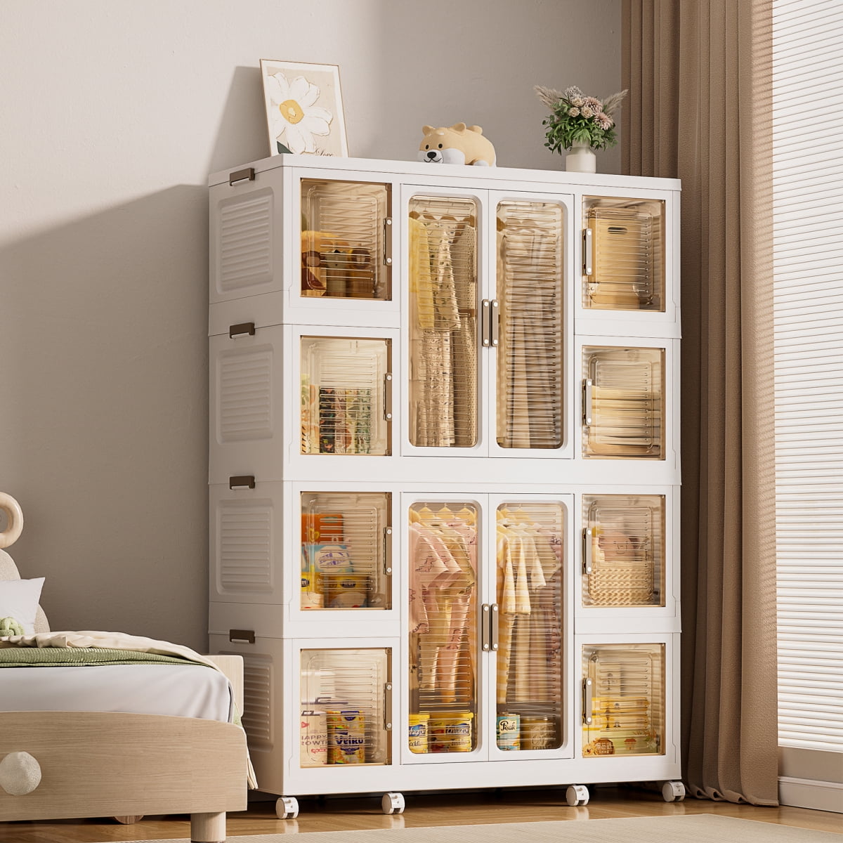 Portable Wardrobe Closet Storage Organizer for Clothes,Clothes Dresser ...