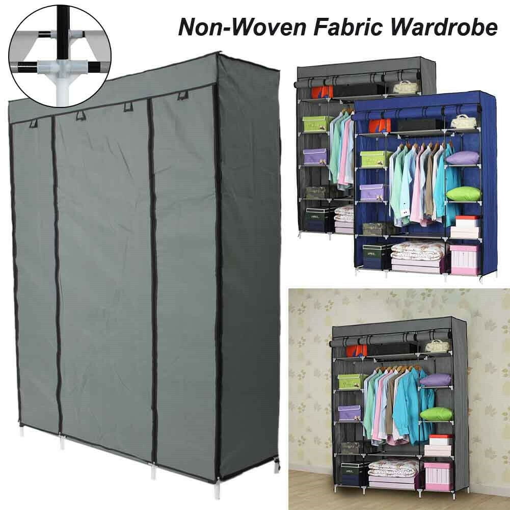 Portable Wardrobe Clothes Armoire Closet Storage Shoe Rack Shelves ...