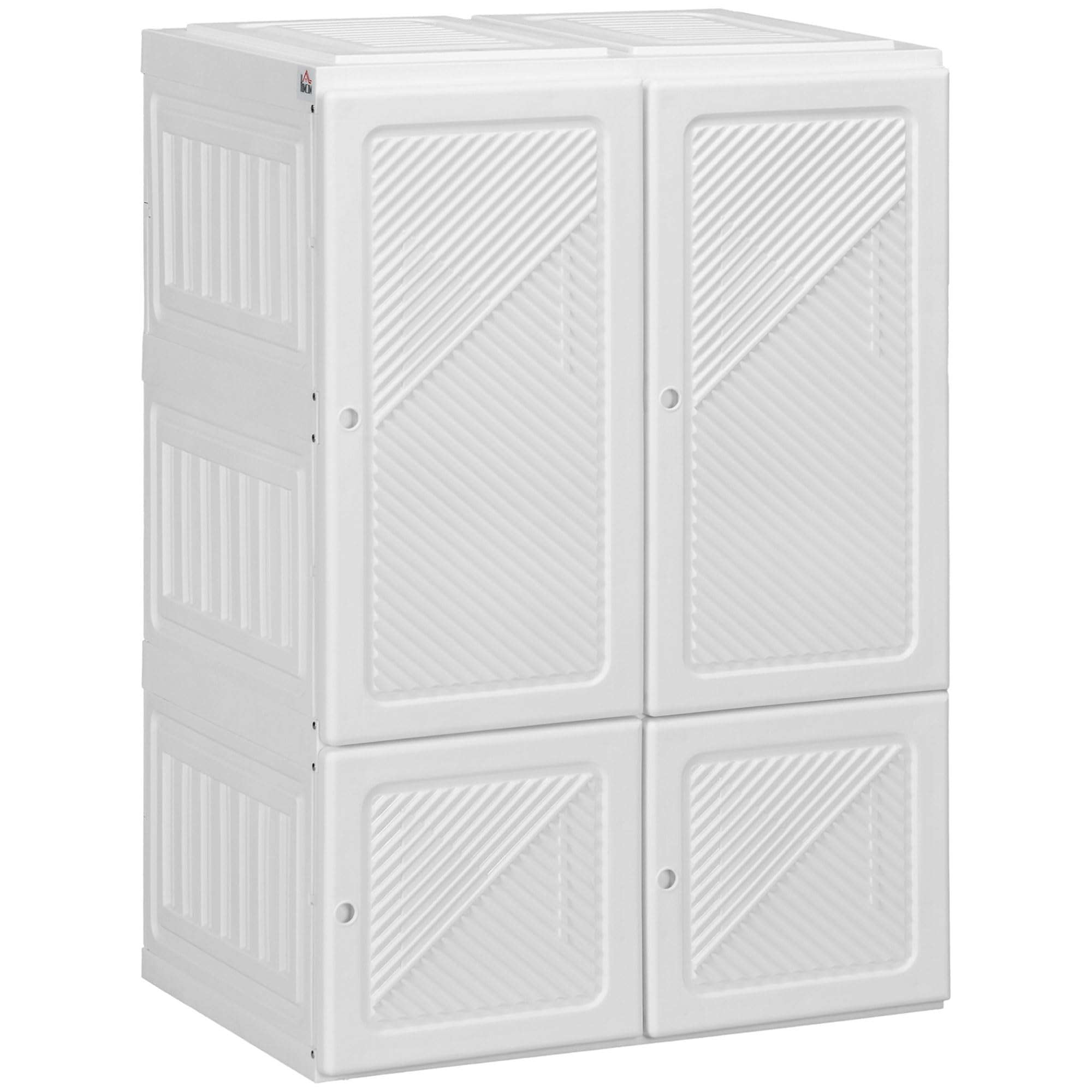 Portable Wardrobe with 6 Storage Compartments and Magnet Doors ...