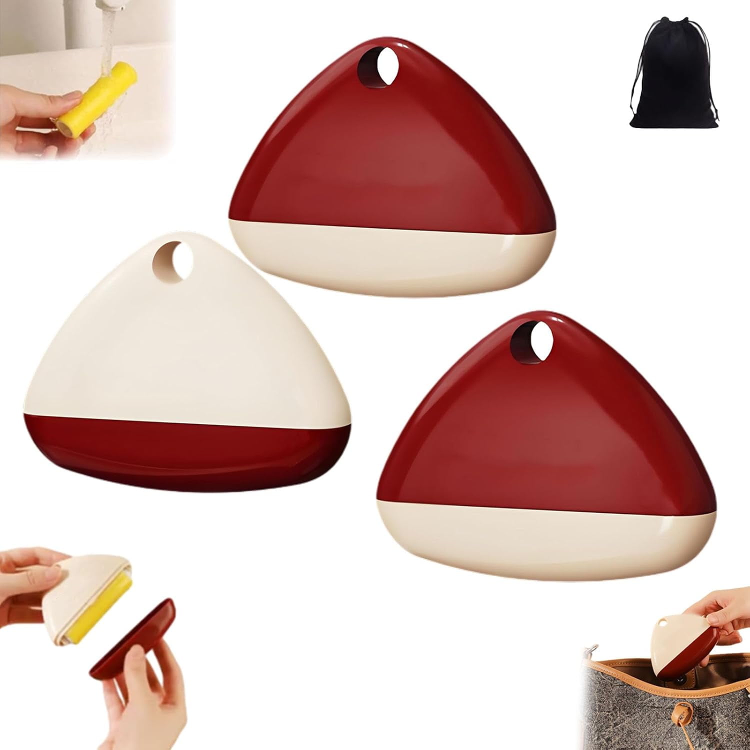 Portable Washable Lint Roller, Mini Lint Roller & Reusable Pet Hair ...