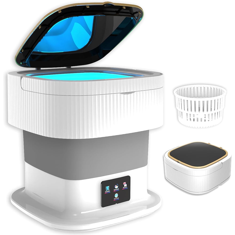 Portable Washing Machine, 10L Large Capacity Foldable Washer, Deep ...
