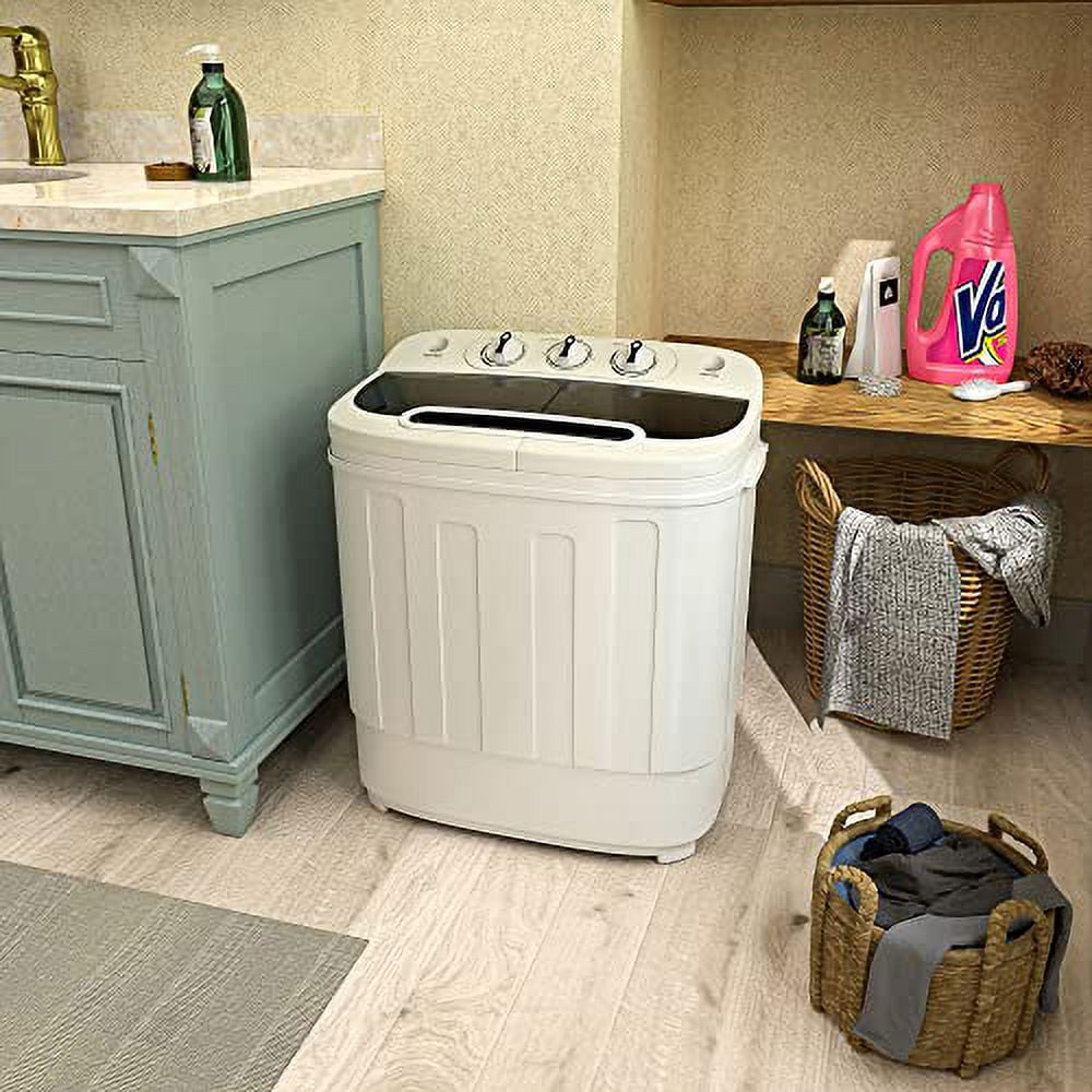 Portable Washing Machine 13lbs Capacity, Compact Mini Twin Tub Washing ...