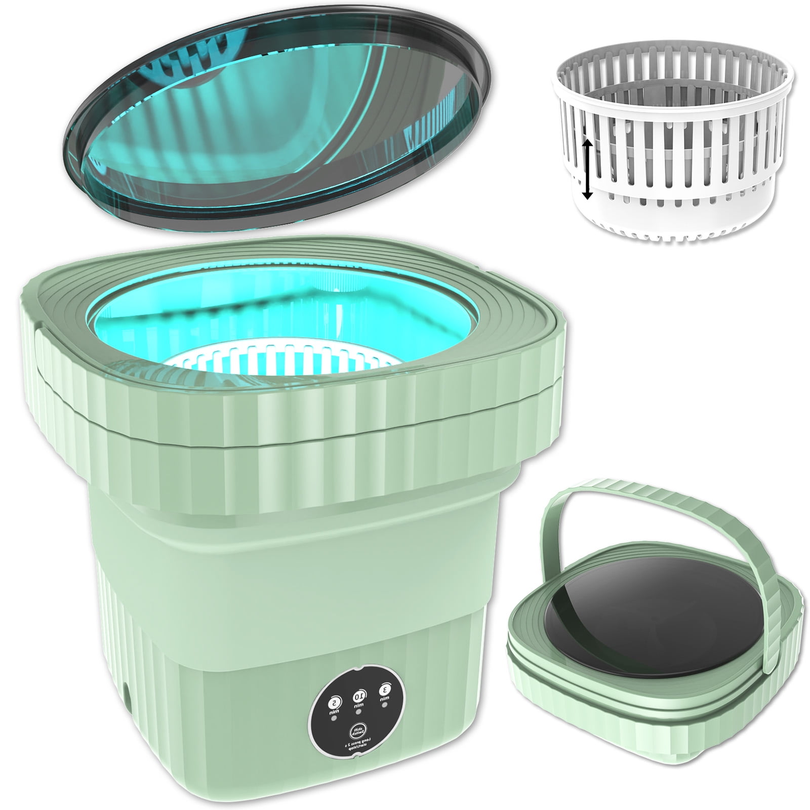 Portable Washing Machine, 15L Small Foldable Washer with Spin Dryer ...