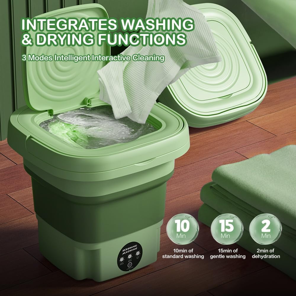 Portable Washing Machine and Dryer Combo, 8L Mini Folding Washing ...