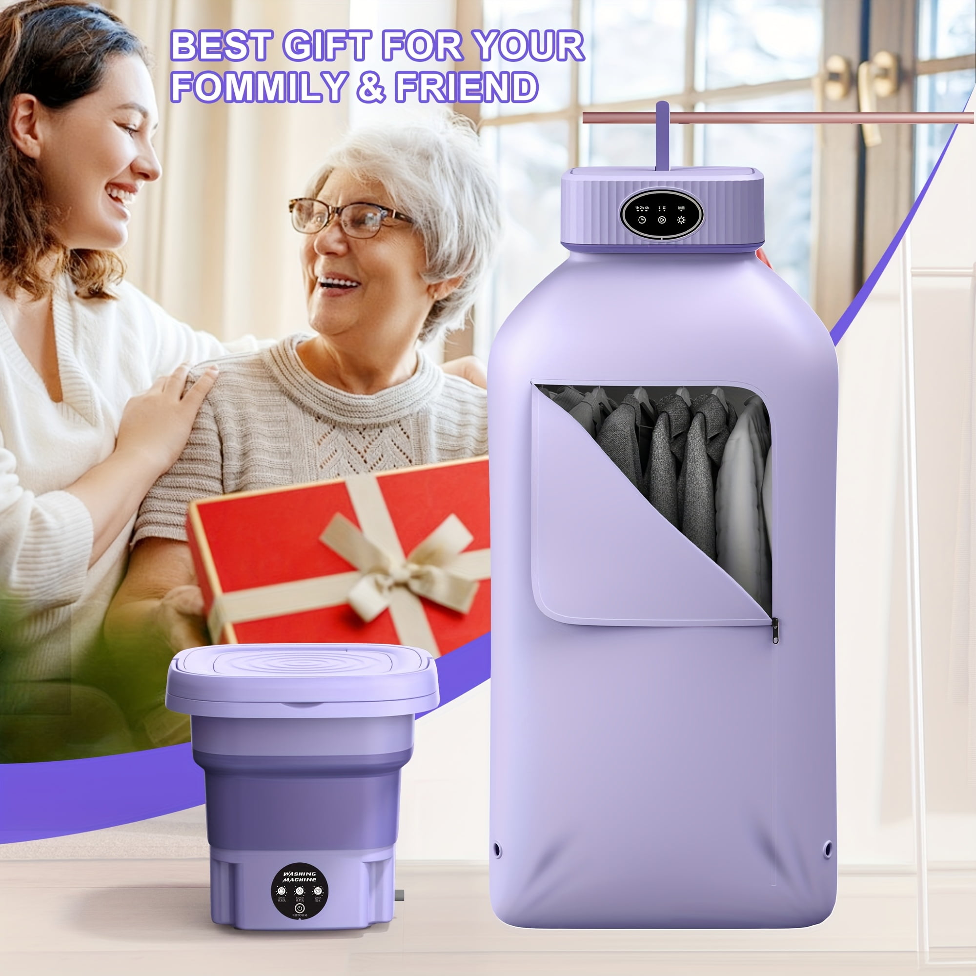 Portable Washing Machine & Dryer Combo Set - Compact Laundry System for ...