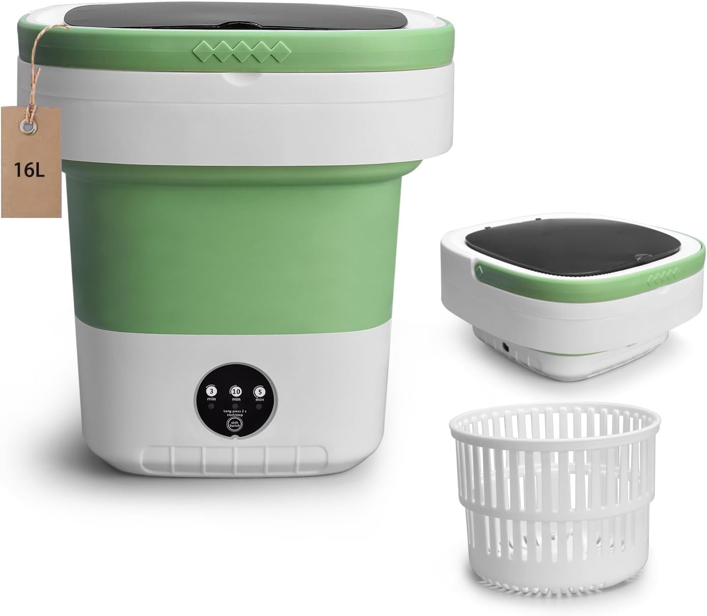 Portable Washing Machine, Mini 16L Foldable Washer and Dryer with 3 ...