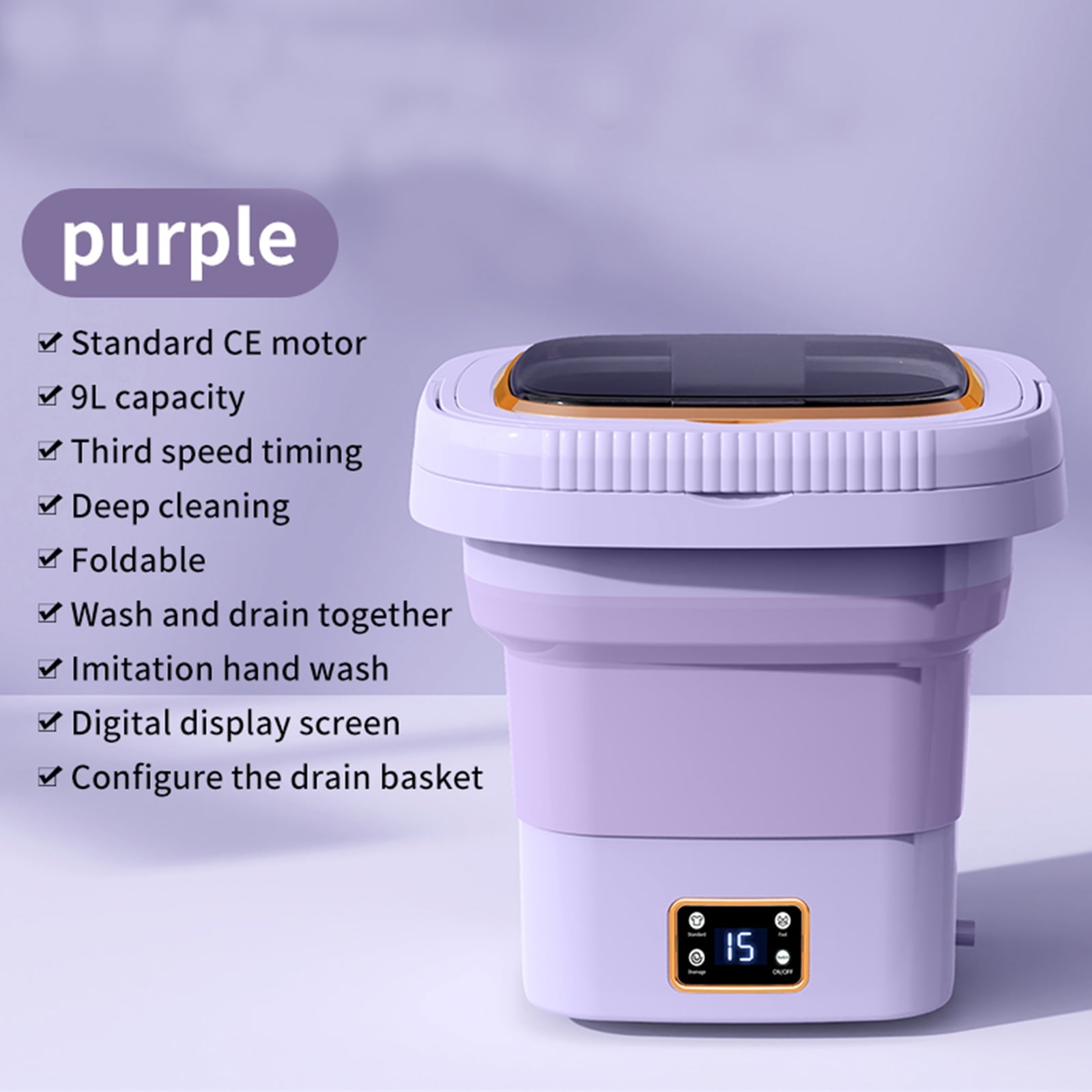 Portable Mini Compact 9L Washing Machine, Foldable for Travel ...