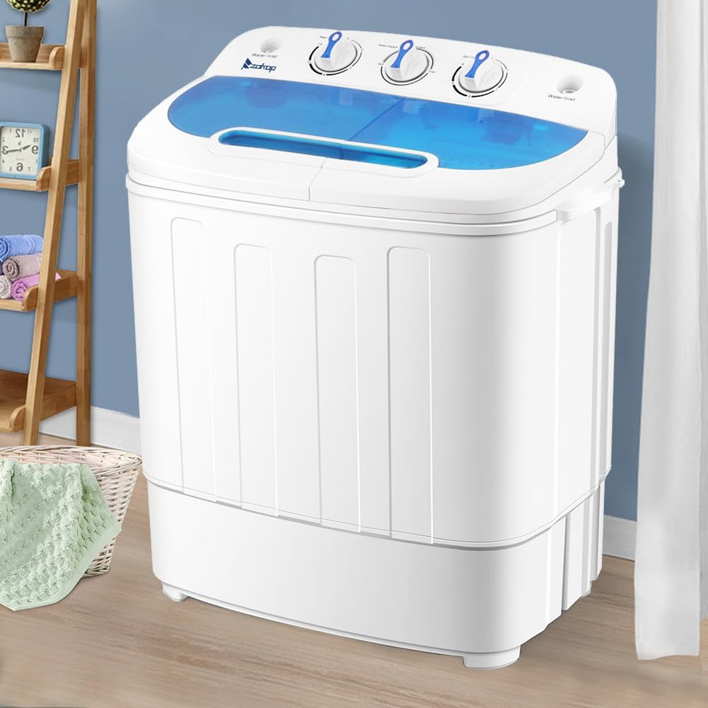 Portable Washing Machine and Spin Dryer, 15Lbs Twin Tub Portable Washer ...