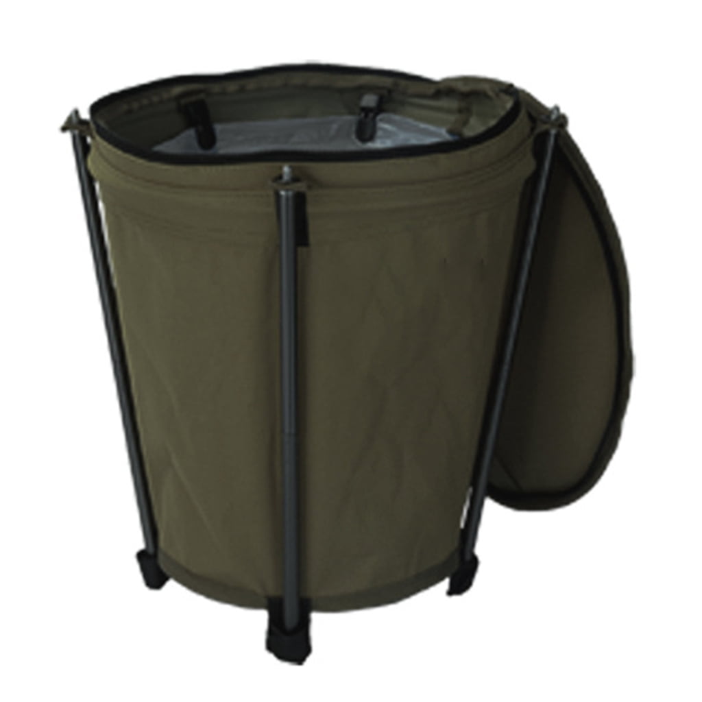 Portable Wastebasket Can Container Garbage Bin Folding Storage Round ...
