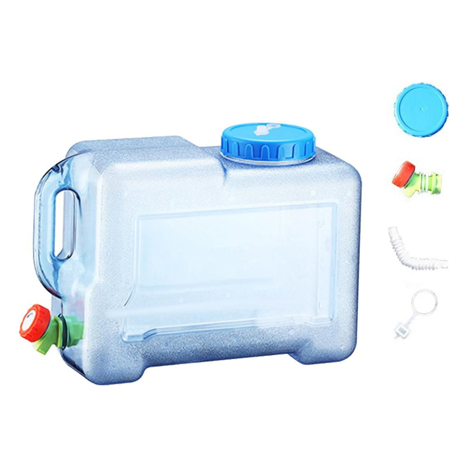 Portable Water Container with Faucet Water Bucket Transparent Blue ...