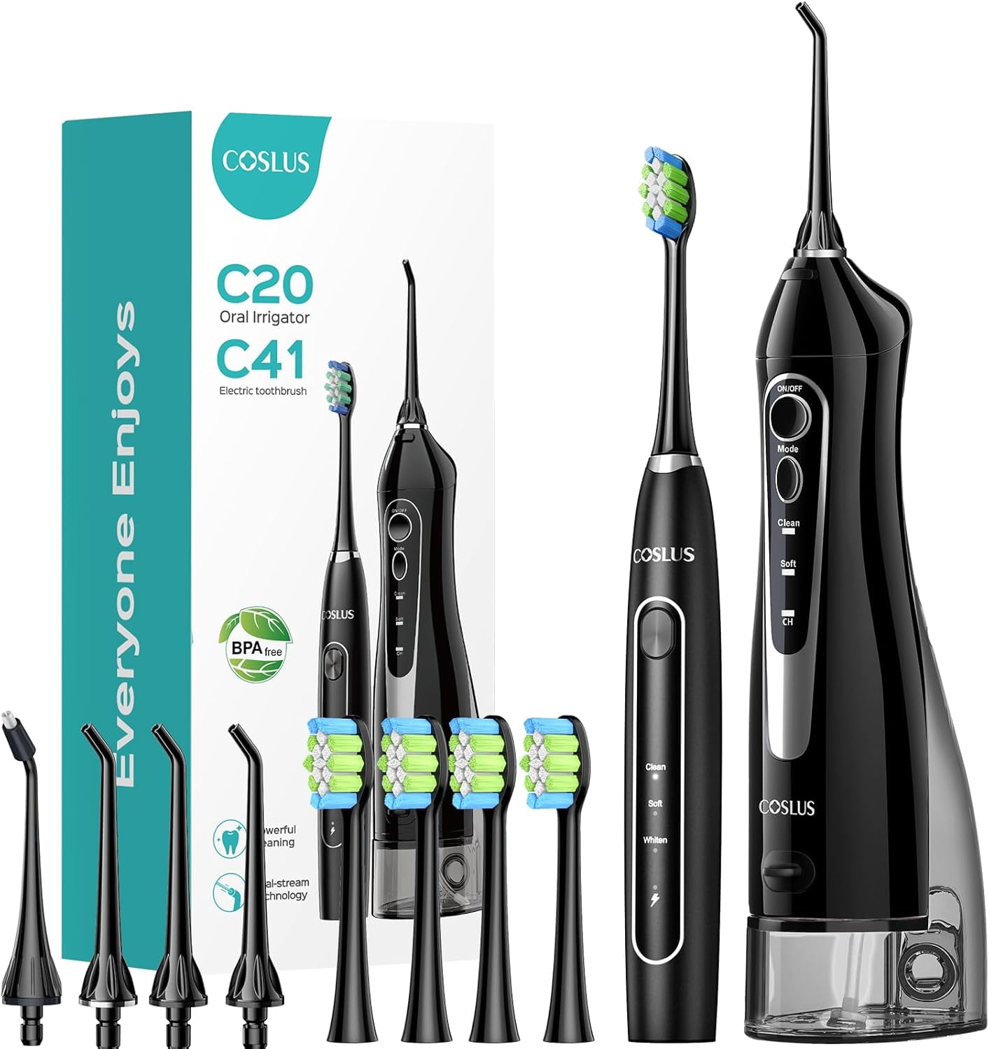 Portable Water Flosser and Electric Toothbrush Combo: 2-in-1 Oral Clean ...