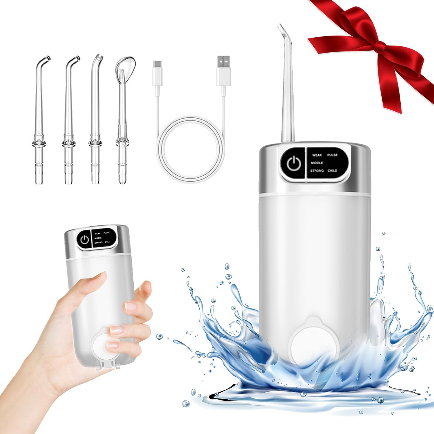 Portable Water Flosser for Teeth, Mini Travel Small Water Flosser, Cordless Oral Irrigator ...