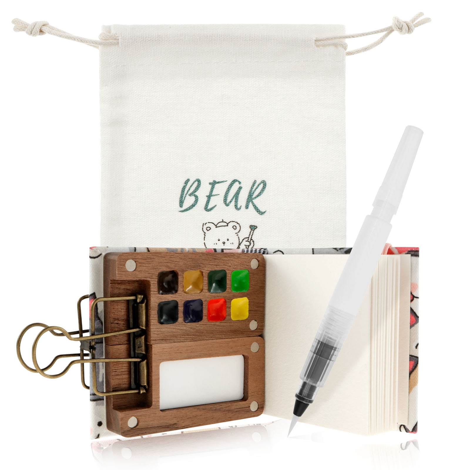 Portable Watercolor Palette with Watercolor Sketchbook Compact Pocket ...