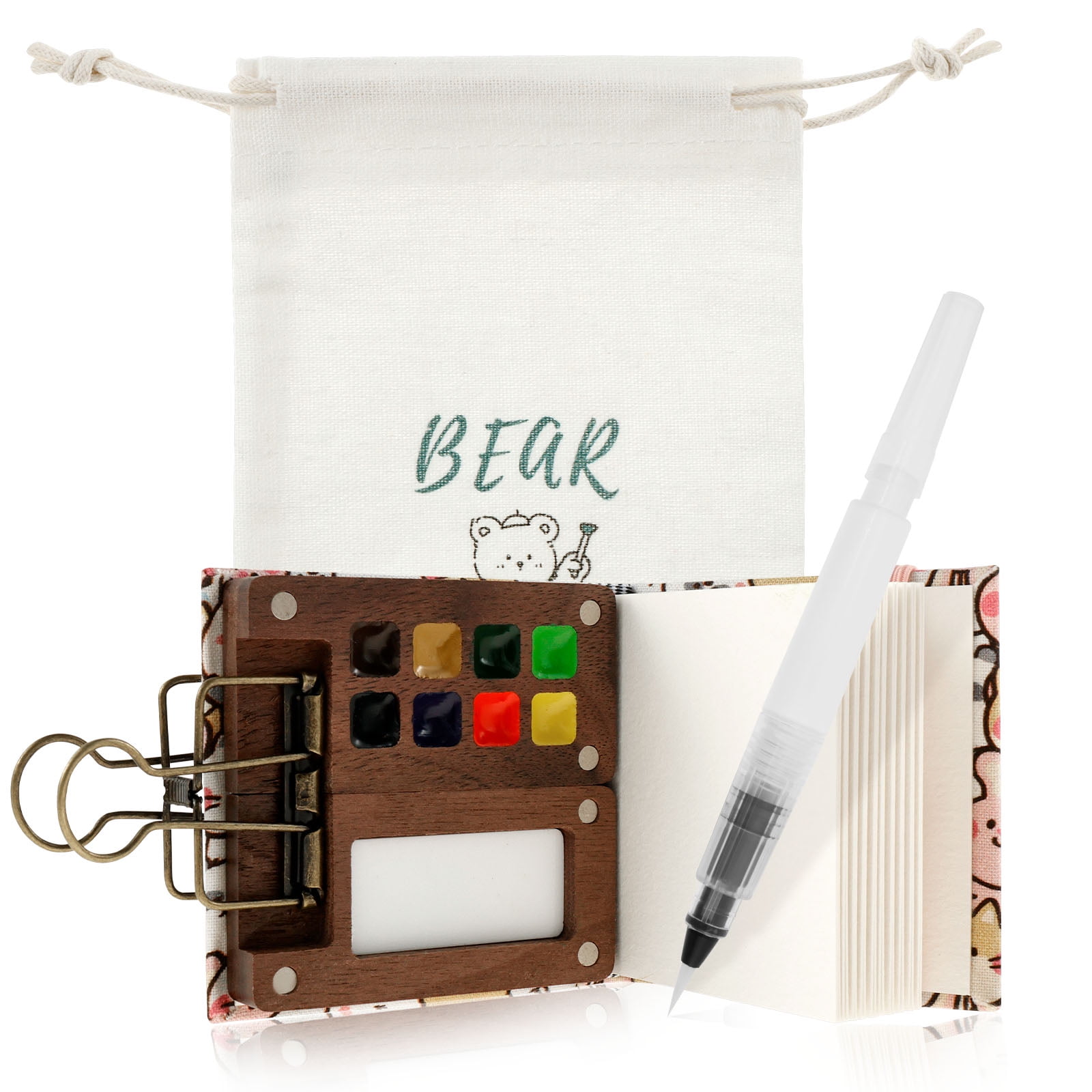 Portable Watercolor Palette with Watercolor Sketchbook Compact Pocket ...