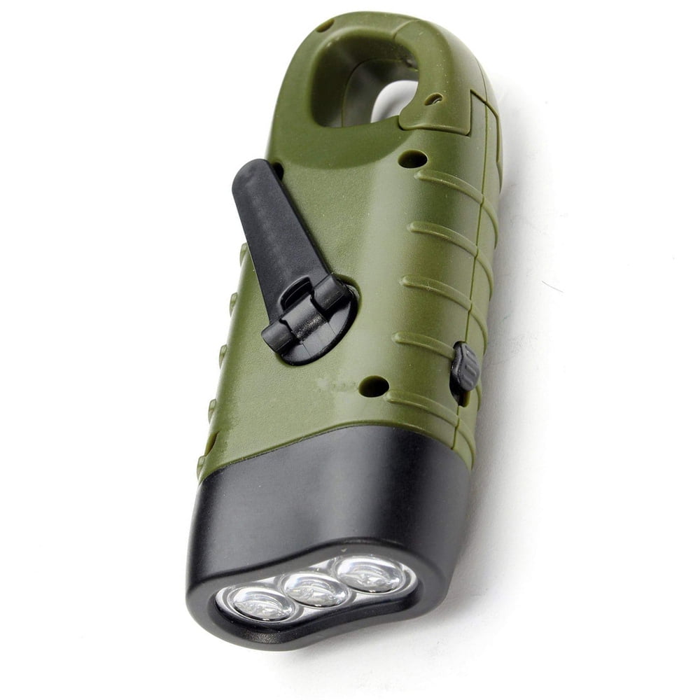 Portable, Weather-Ready Hand Crank Solar Powered Flashlight, Ergonomic ...
