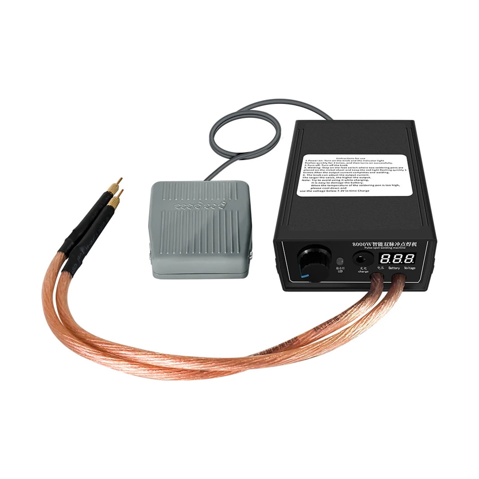 Portable Weld Machine 8000W 9600Mah Battery Spot Welder, Digital ...