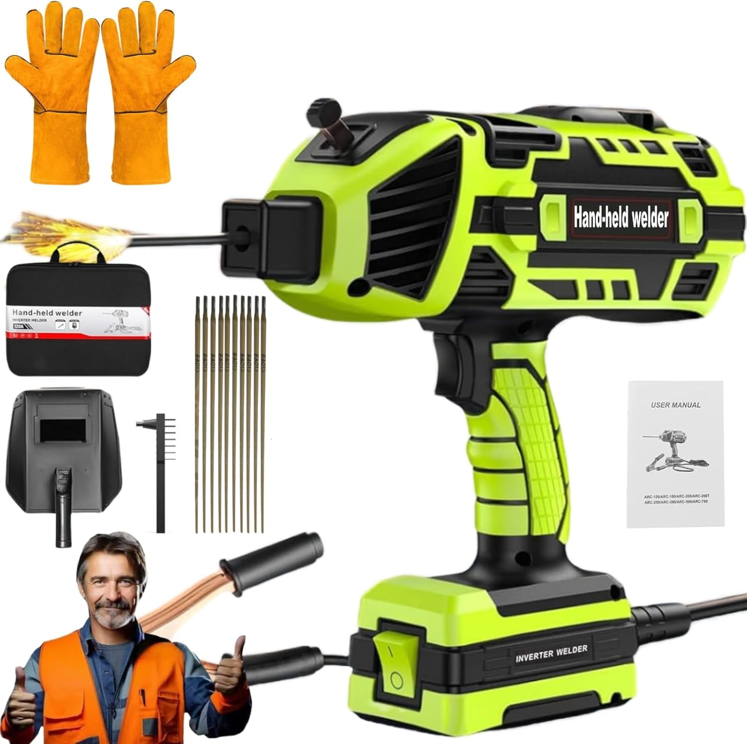 Portable Welding Machine, 6 Gears 20-120a Handheld Welding Machine ...