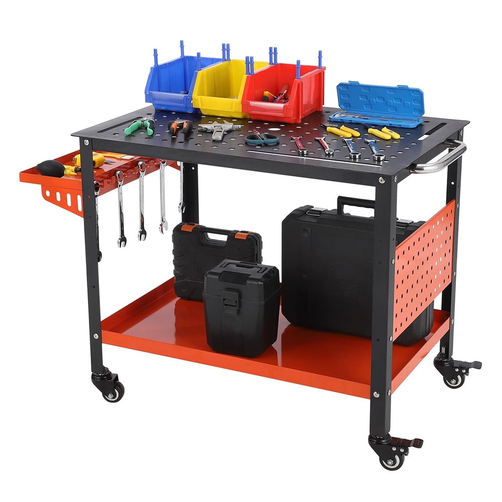 Portable Welding Table with Wheels,36''x 24" Welding Table Top,Welding ...