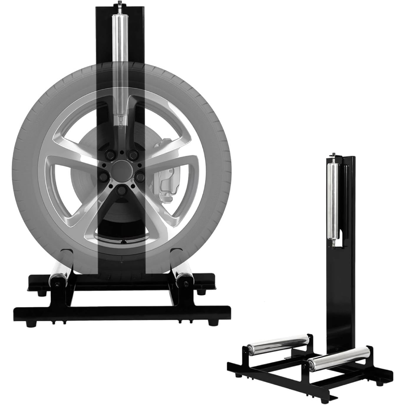 Portable Wheel Cleaning Stand, Tire & Rim Detailing Automotive Rolling ...