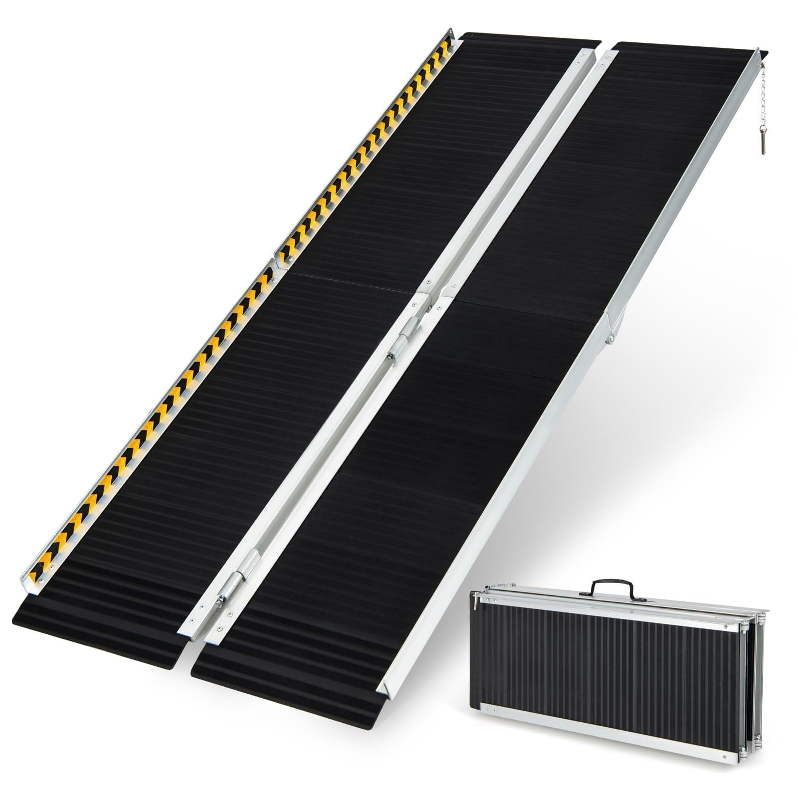 Portable Wheelchair Ramp 5 FT, Folding Handicap Ramp w/Transition Plate ...