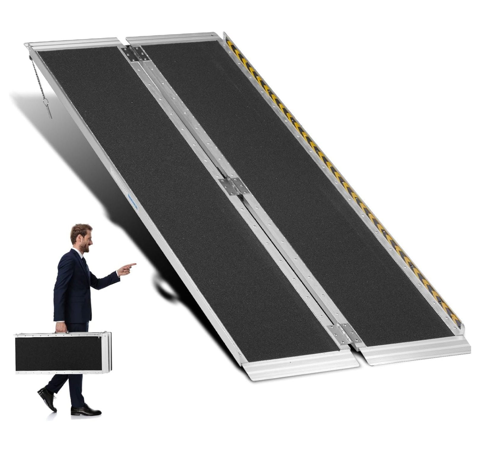 Portable Wheelchair Ramp 6FT,Non Skid Aluminum Foldable Mobility ...