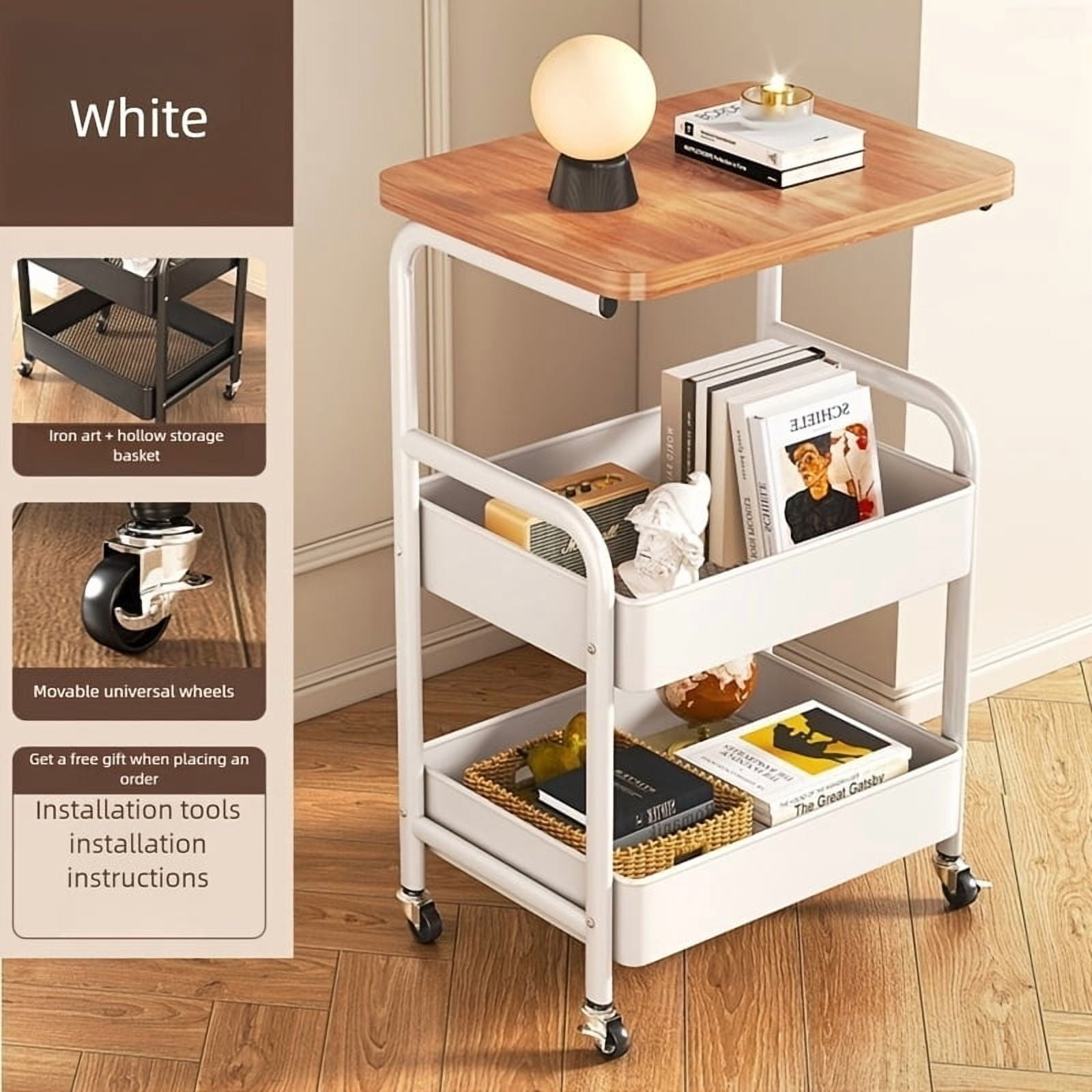 Portable Wheeled Steel Snack Storage Shelving Unit - Walmart.com