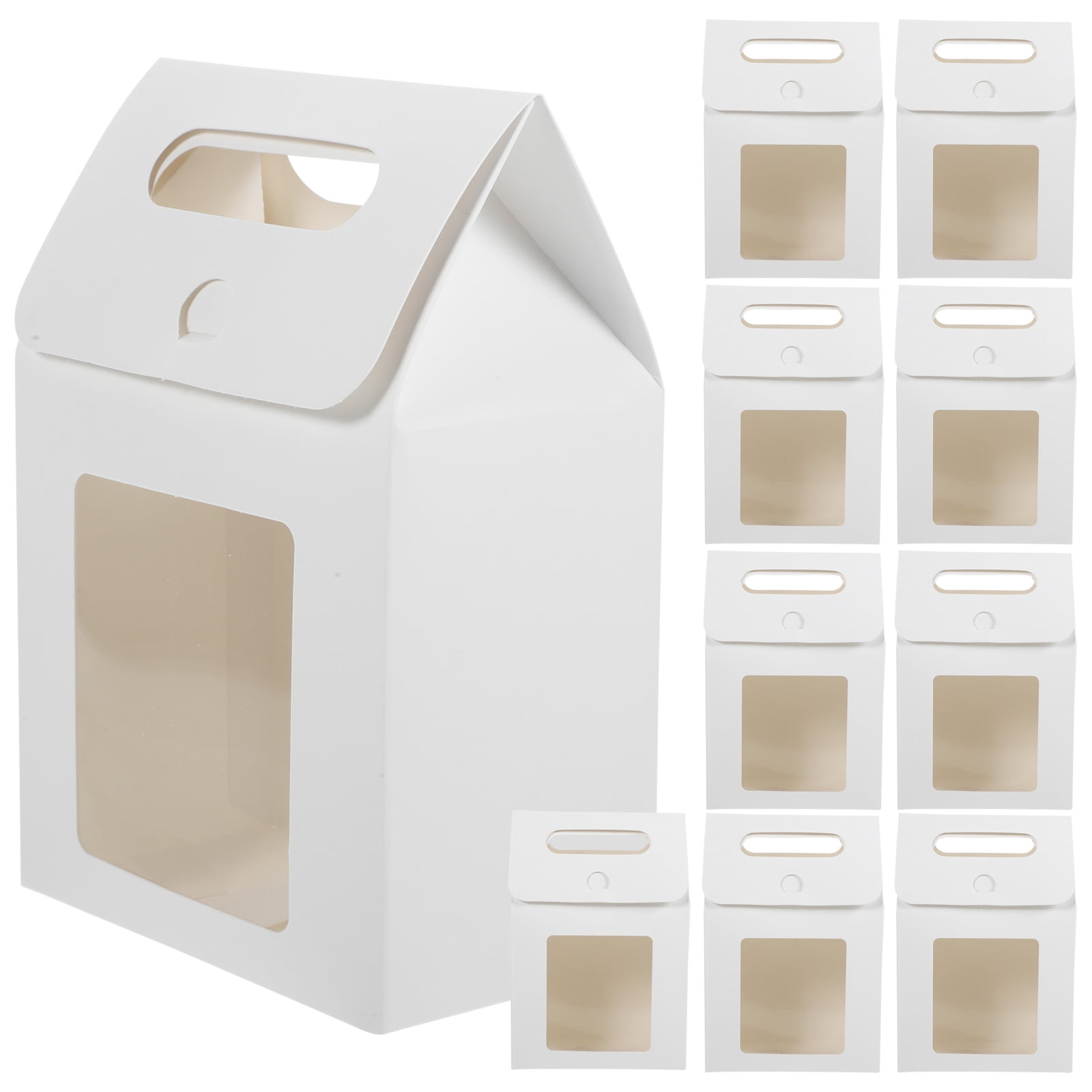 Portable Window Kraft Paper Box Baking Accessories Cookie Boxes Bakery ...
