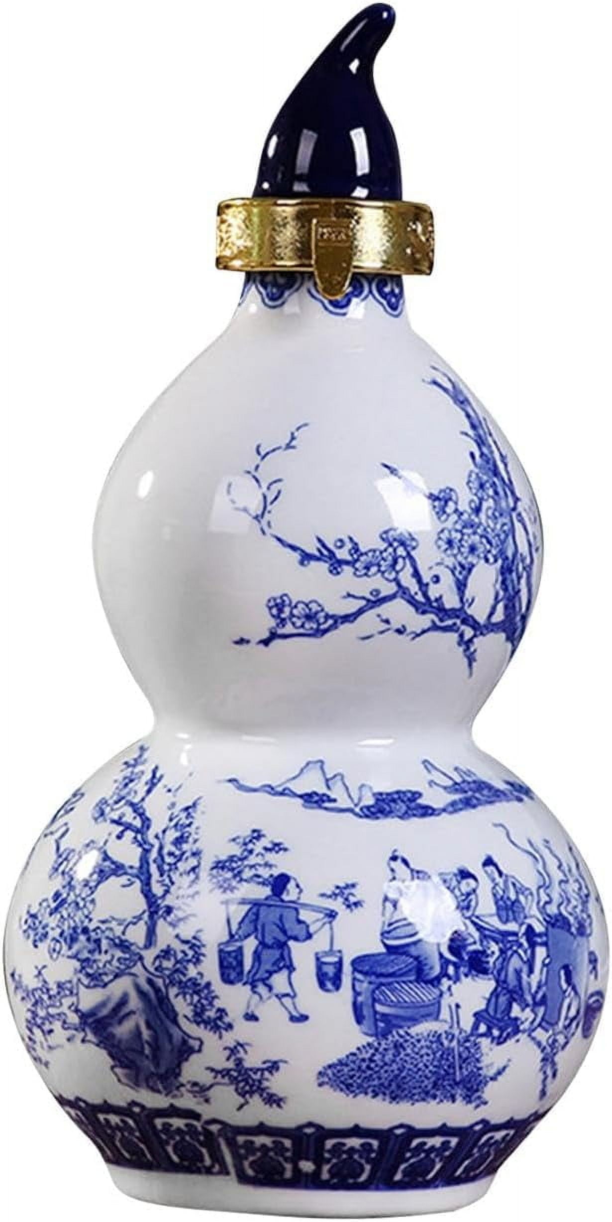 Portable Wine Gourd with Lid, Ceramic Gourd Water Bottle, Drinking ...