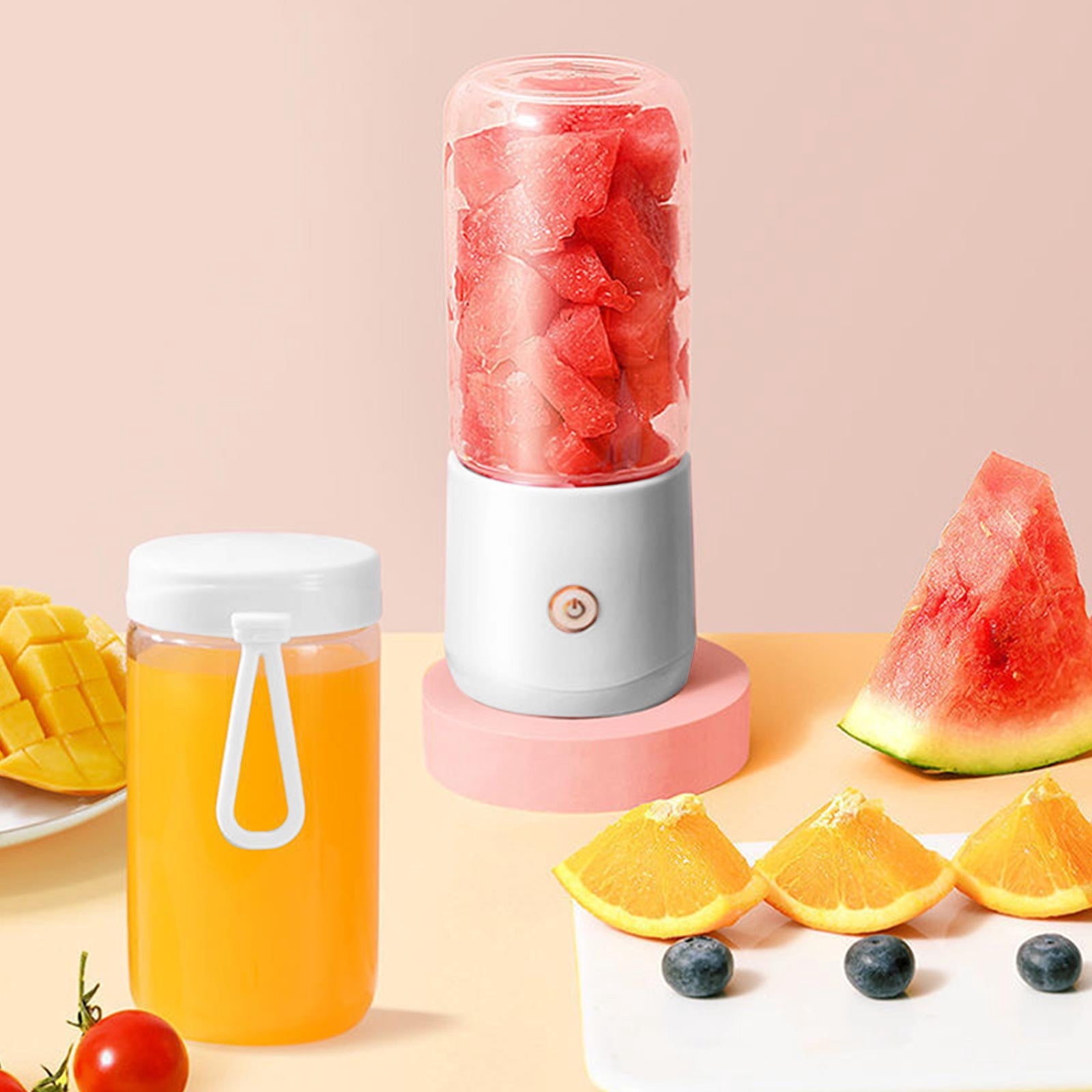 Portable Wireless Blender Cup | Mini USB Juicer, 2 Cups, 6-Blade ...