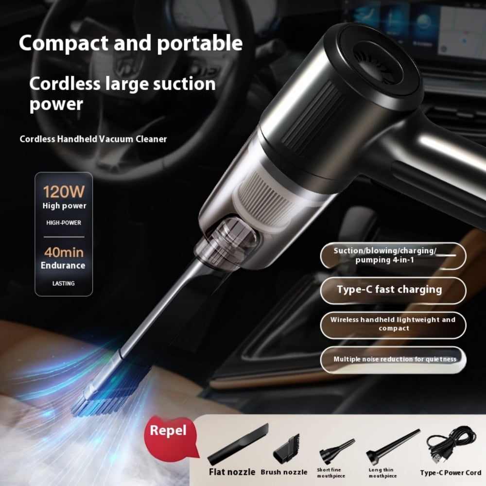 Portable Wireless Car Vacuum Cleaner Dual Suction & Blowing Lightweight ...