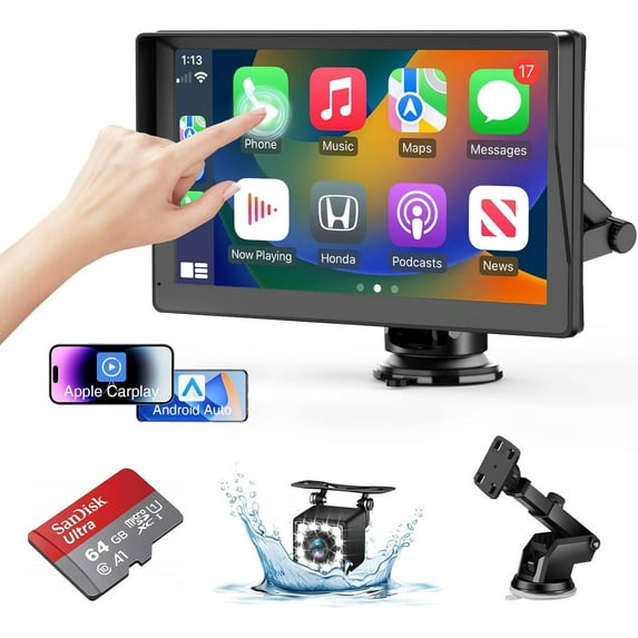 Portable Wireless Carplay Screen for Car Apple Carplay & Android Auto ...