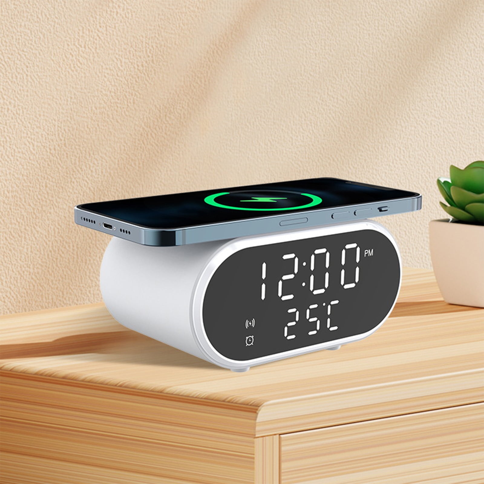 Portable Wireless Charger, Alarm Clock with Wireless Charging and ...