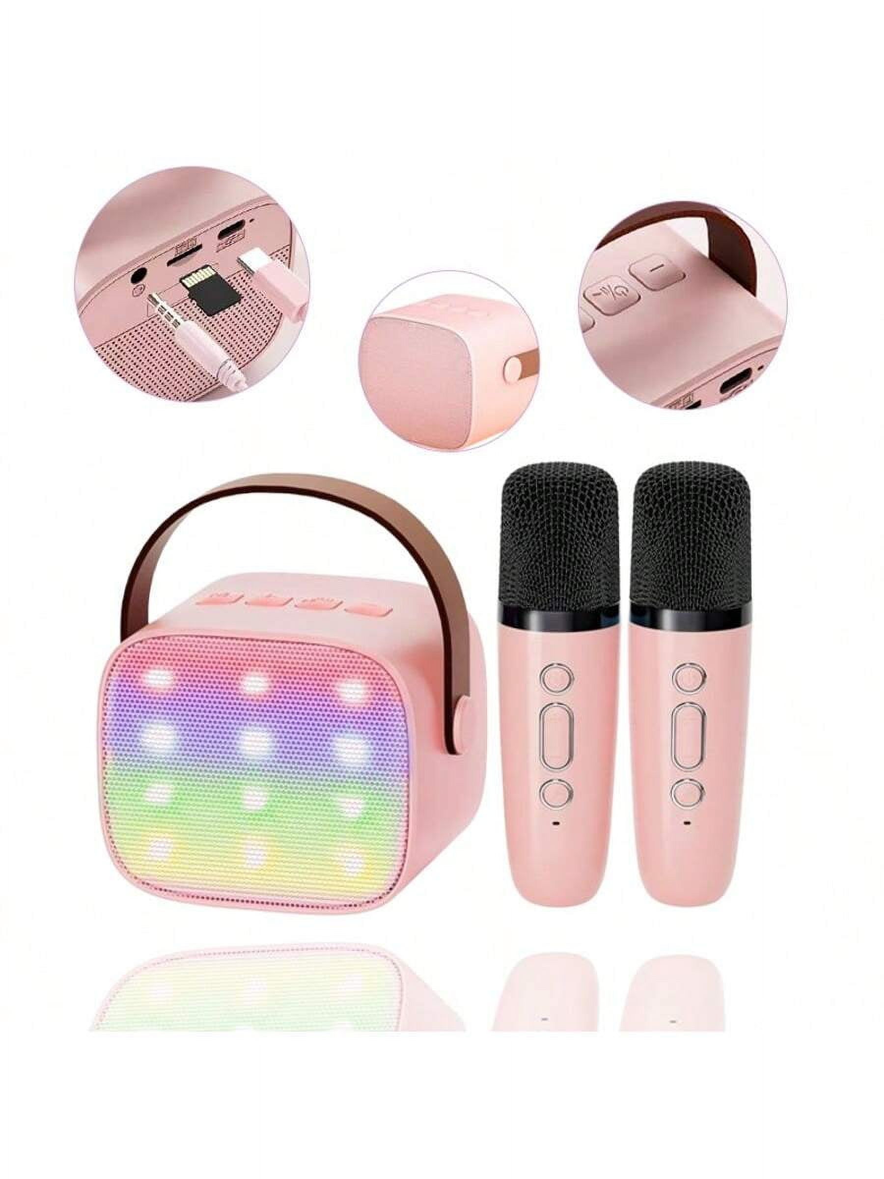 Portable Wireless Mini Karaoke Machine with LED Lights - USB-C Charging ...