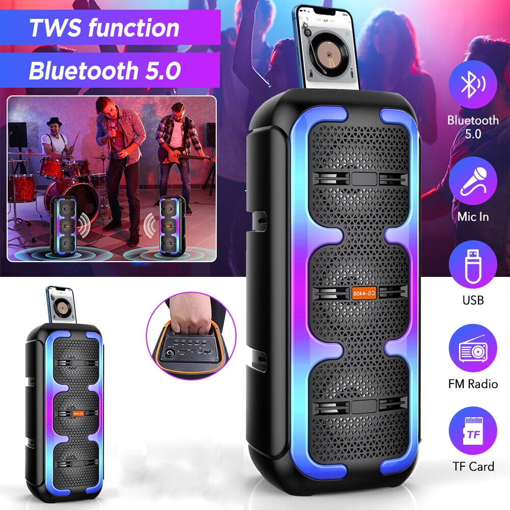 Portable Wireless Speaker, Subwoofer & Tweeter Trolley Bluetooth ...