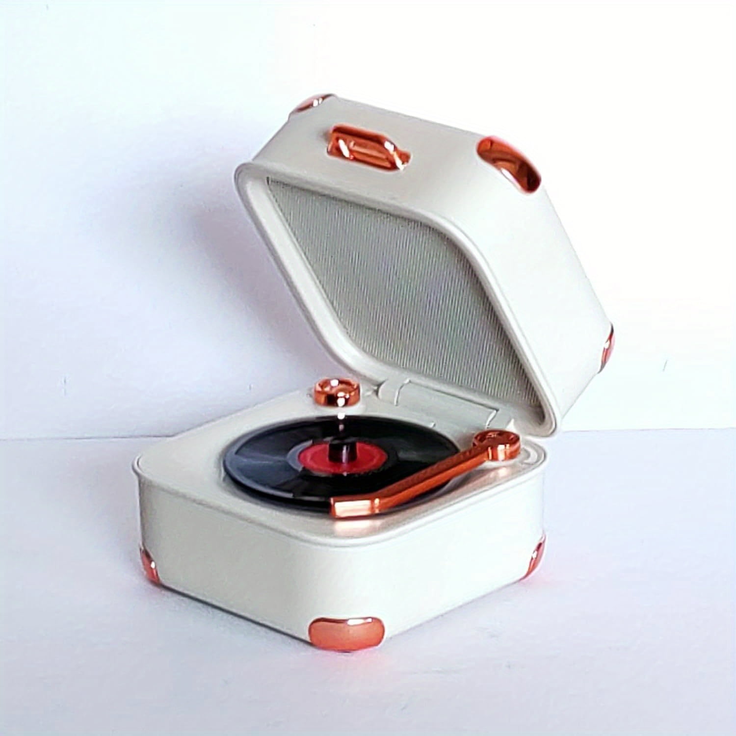 Portable Wireless Speaker with Vintage Record Player, RGB Lights, USB ...