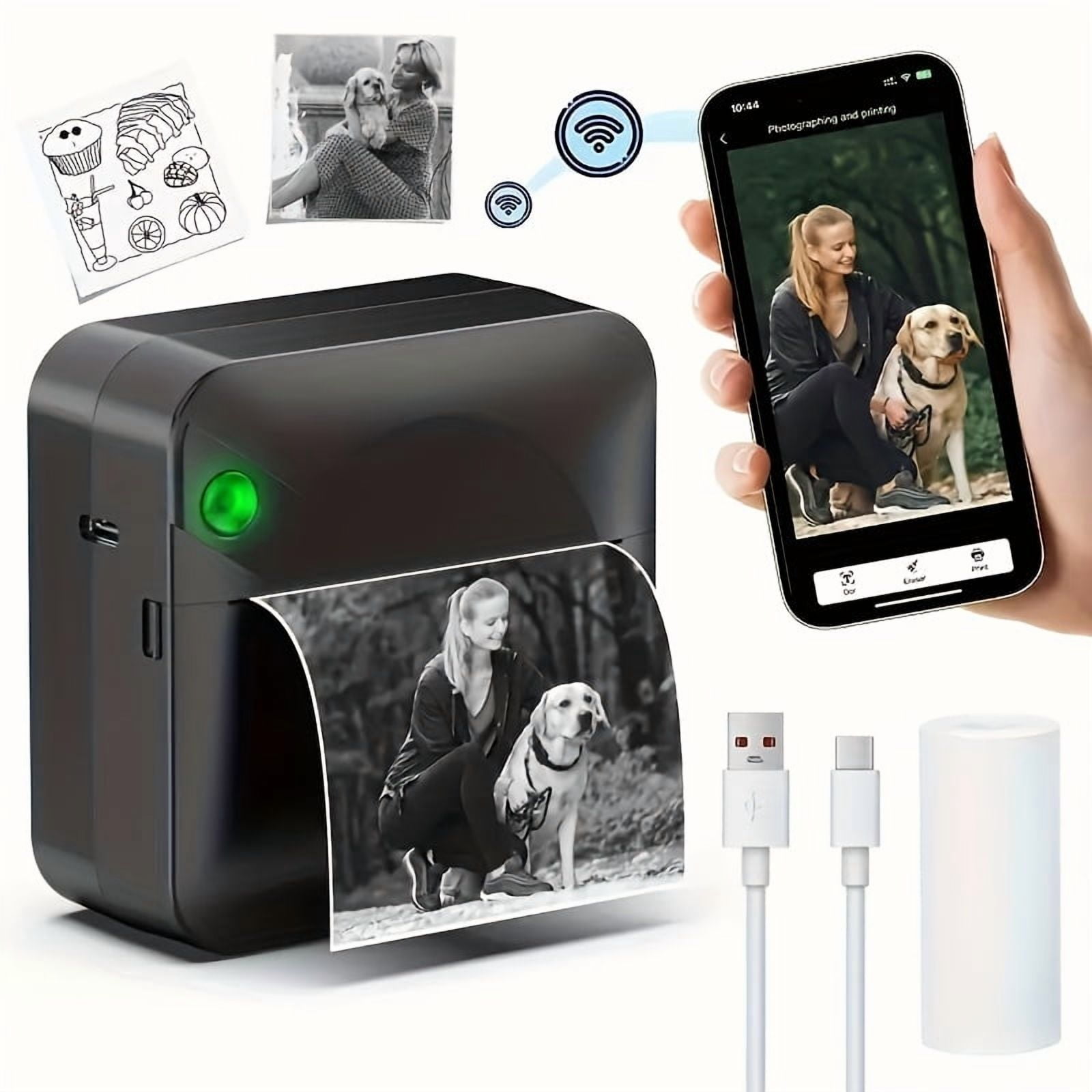 Portable Wireless Thermal Printer for Smartphones - Mini Mobile Receipt ...