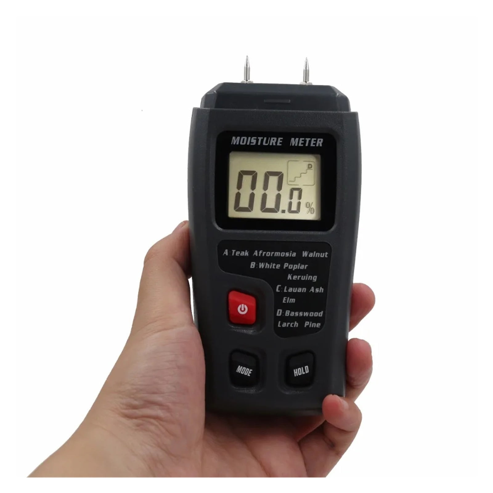 Portable Wood Moisture Meter 0-99.9% Humidity Content Tester Two Pins ...