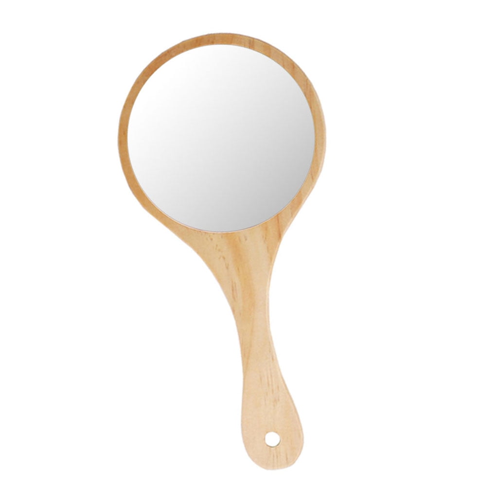 Portable Wooden Hand Vanity Mirror with Handle - Walmart.com