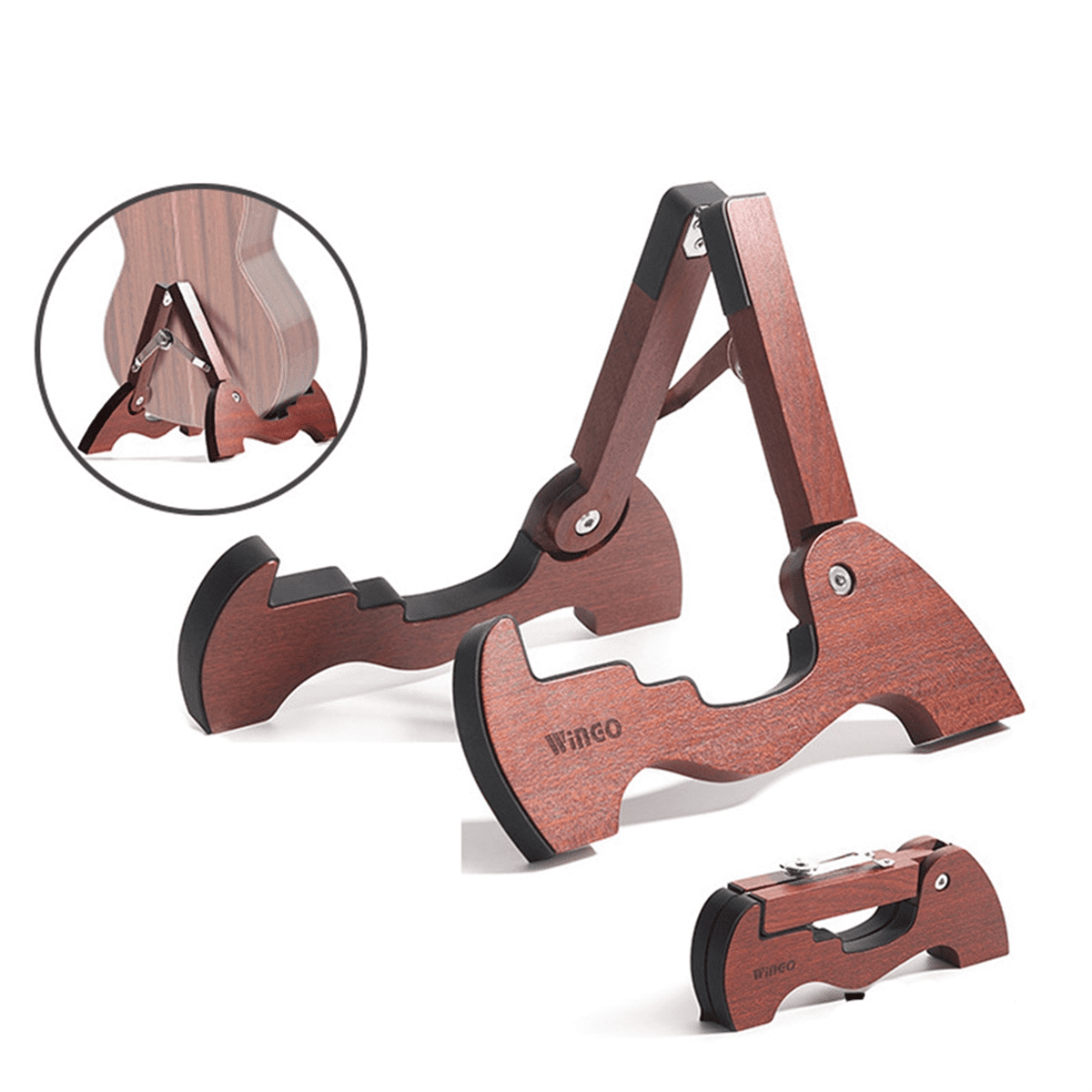 Portable Wooden Holder Stand Foldable Stand for Folk Classical Acoustic ...