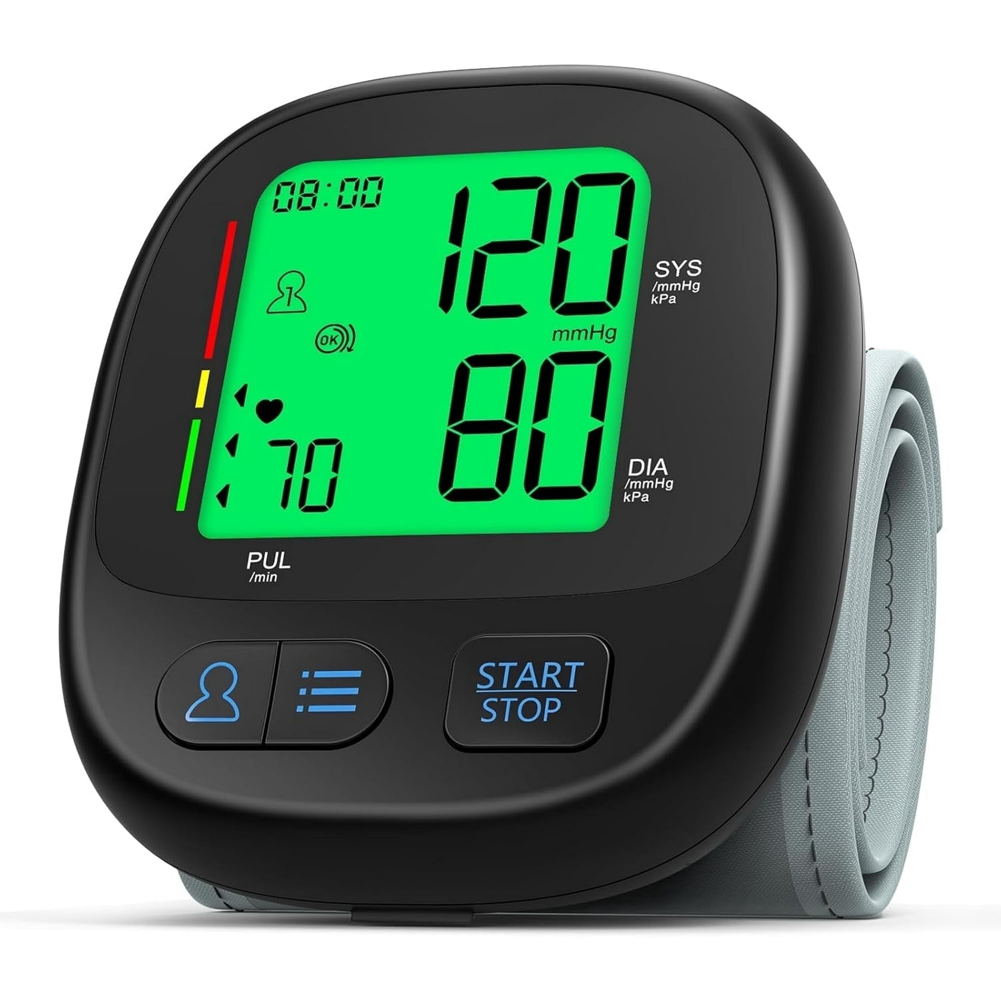Wrist Sphygmomanometer Monitor - Adjustable Cuff with Large LCD Screen ...